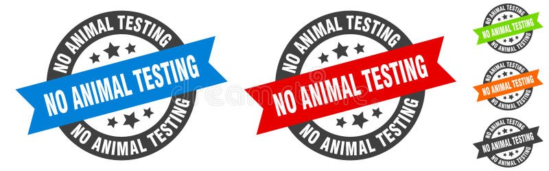 No Animal Testing Stamp. No Animal Testing Round Ribbon Sticker. Tag ...