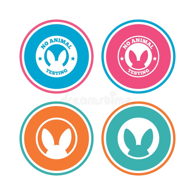 No Animals Testing Icons. Non-human Experiments. Stock Vector ...