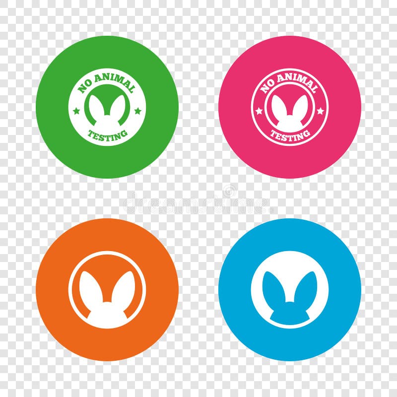 No Animals Testing Icons. Non-human Experiments. Stock Vector ...