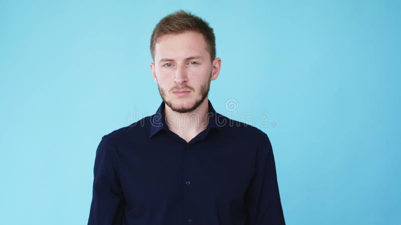 No Answer Head Shake Refuse Serious Man Gif Loop Stock Footage - Video ...