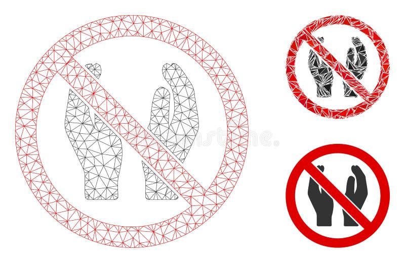 No Applause Vector Mesh 2D Model and Triangle Mosaic Icon Stock ...