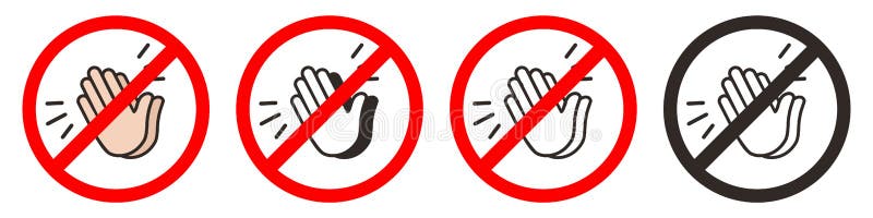 No Applause Vector Set Icon. Flat No Applause Symbol is Isolated on a ...