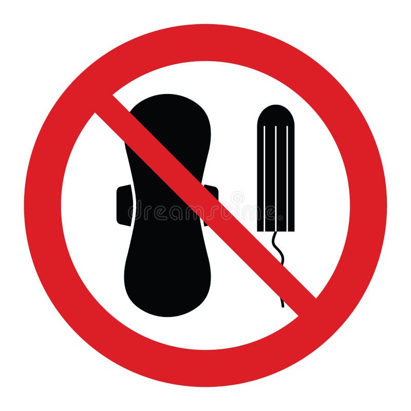 No Arrojar El Icono De La Toalla Sanitaria Femenina Señal Prohibida