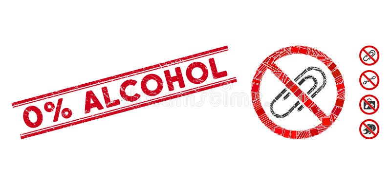 No Attachments Mosaic and Scratched 0 Percent Alcohol Watermark with ...