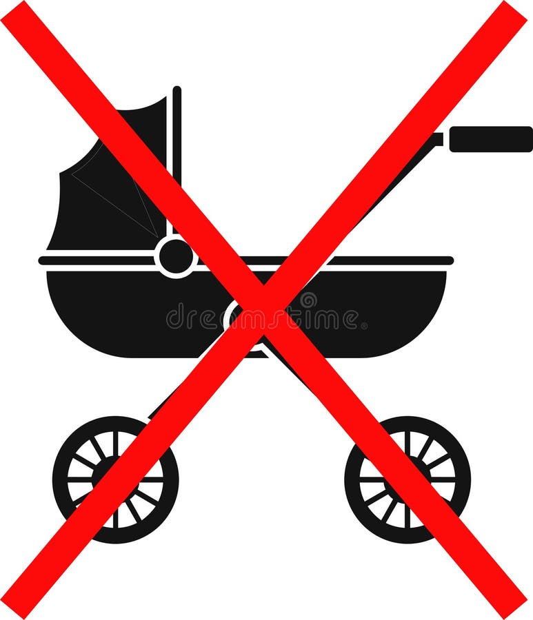 No Baby Carriage Icon Baby Carriage Not Allowed No Pram Stroller Stock ...