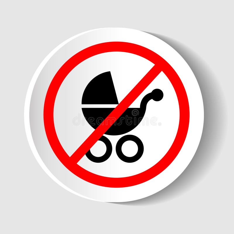 No Baby Carriage Vector Icon Stock Vector - Illustration of notice ...