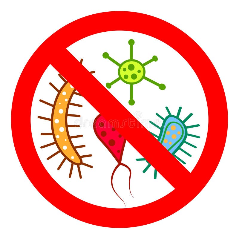 Red Antibacterial No Bacteria Sign Stock Vector - Illustration of clean ...