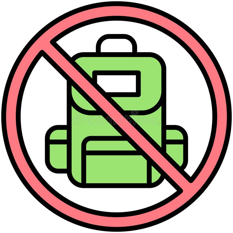 No Bags Allowed Icon, Prohibition Sign Vector Illustration Stock Vector ...