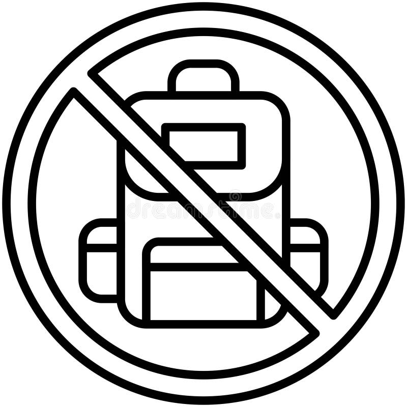 No Bags Allowed Icon, Prohibition Sign Vector Illustration Stock Vector ...