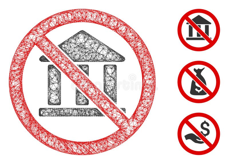 No Bank Building Polygonal Web Vector Mesh Illustration Stock ...