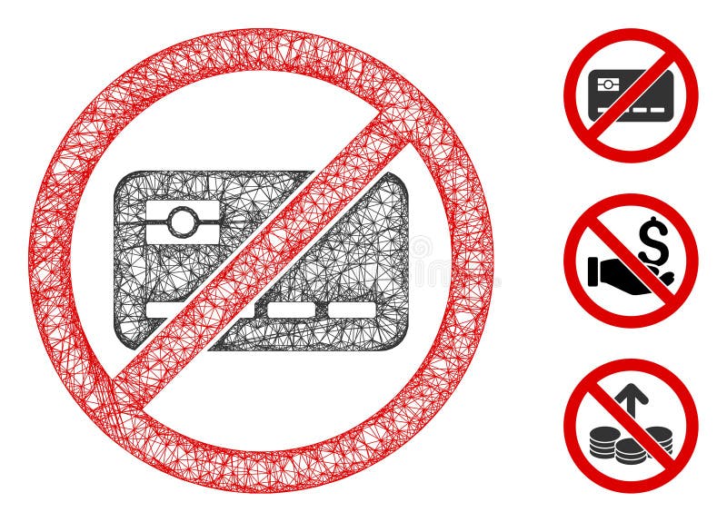 No Banking Card Polygonal Web Vector Mesh Illustration Stock ...