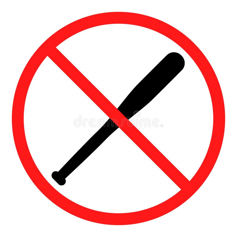 Cool no baseball bat sign stock vector. Illustration of fastball ...