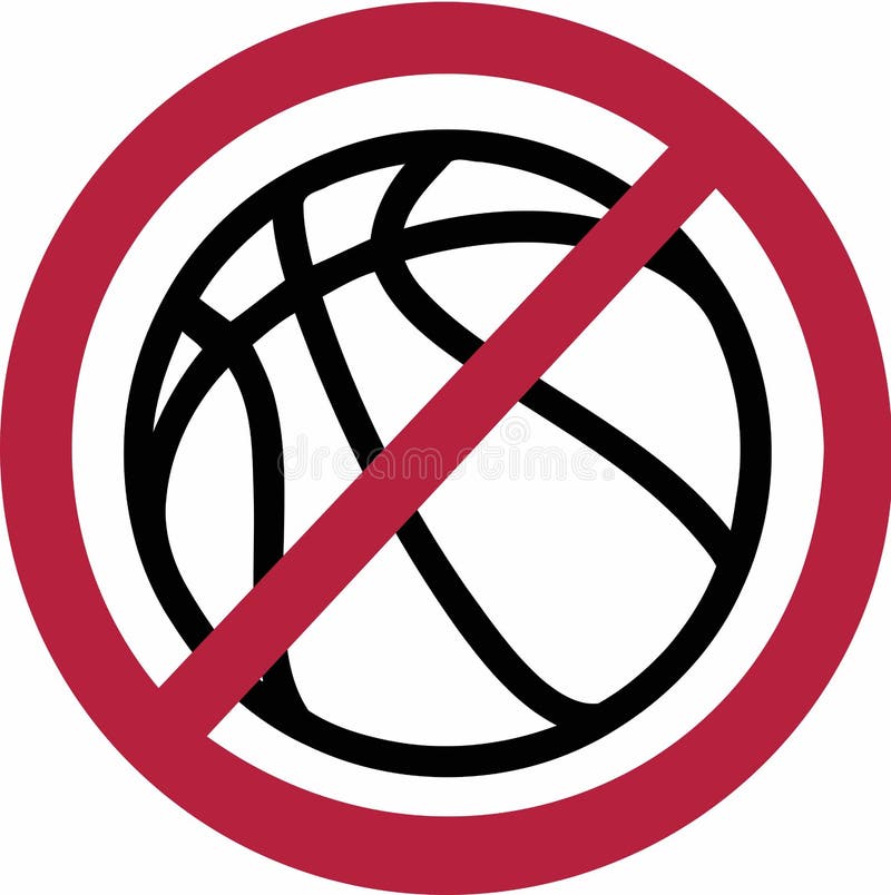 No Basketball Ban stock vector. Illustration of symbol - 85847705
