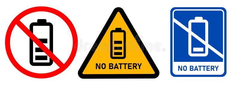 No Battery Allowed Restriction of Cell Power Storage Danger Zone ...