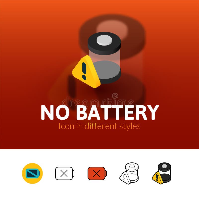 No Battery Icon in Different Style Stock Vector - Illustration of level ...