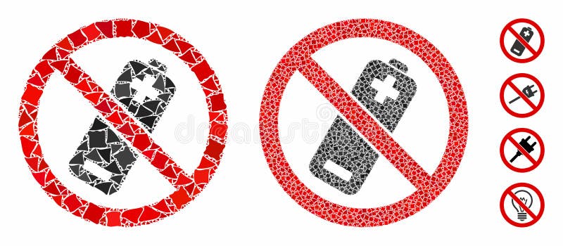 No Battery Mosaic Icon of Inequal Elements Stock Vector - Illustration ...