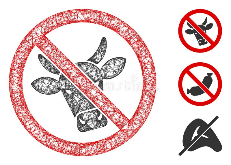 No Beef Polygonal Web Vector Mesh Illustration Stock Illustration ...