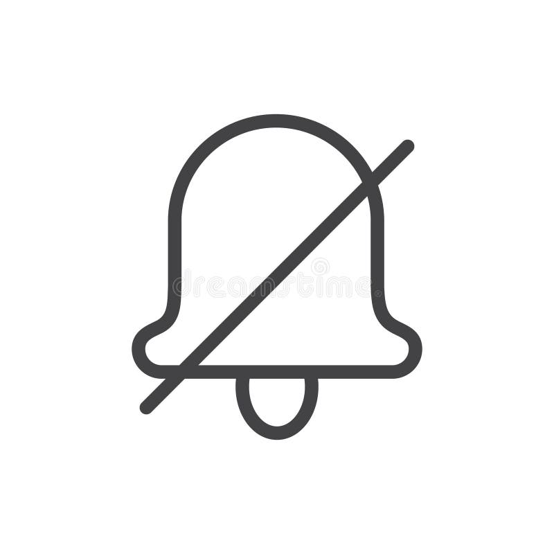 No Bell Icon Thin Outline Art Symbol Stock Vector - Illustration of ...