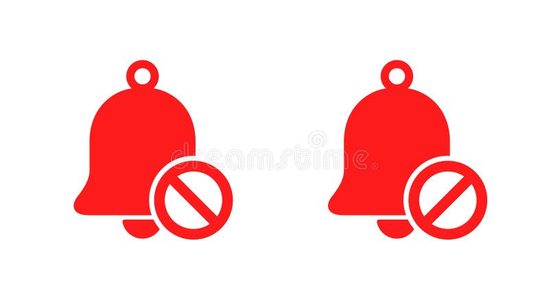 No Bell Prohibition Icon in Flat Style. Notification Forbidden Sign ...