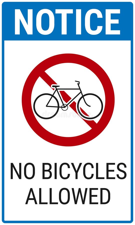No Bicycles Allowed Notice Sign Stock Illustration - Illustration of ...