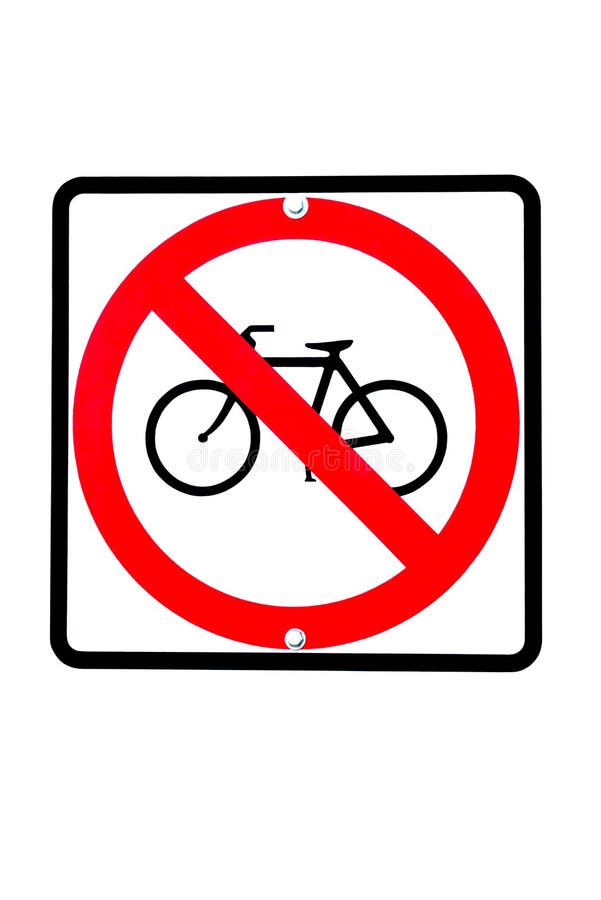 No Bicycles Warning Sign. No Bikes Symbol on White Background Stock ...