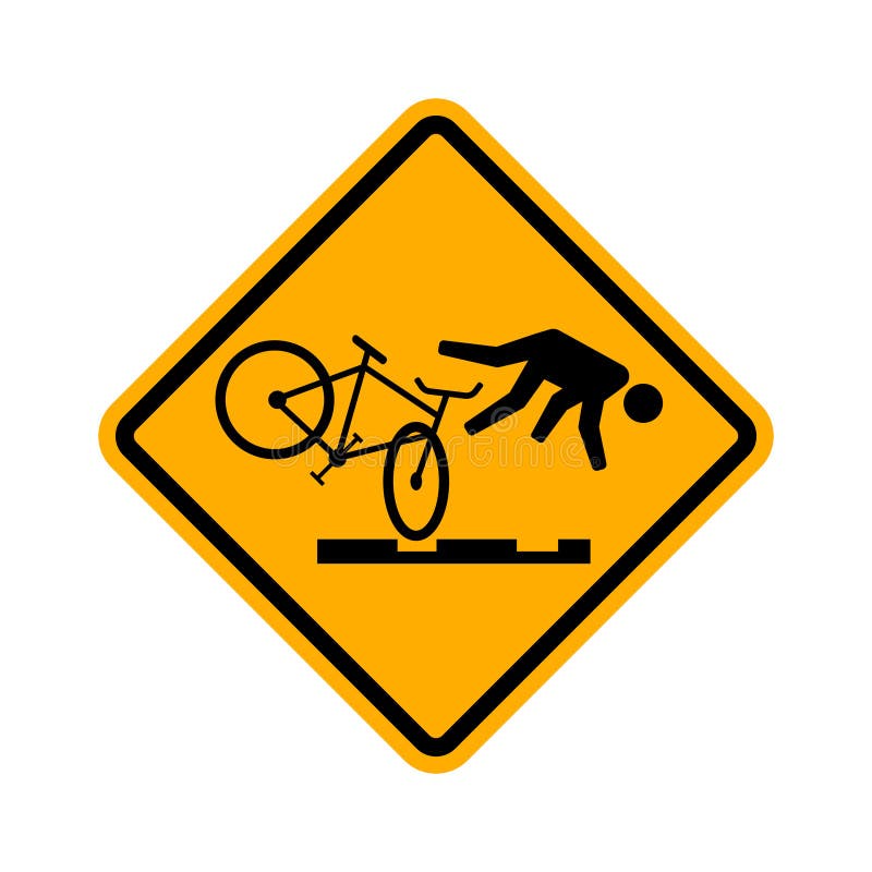 Bicycle Path Hazard Symbol stock illustration. Illustration of rocky ...