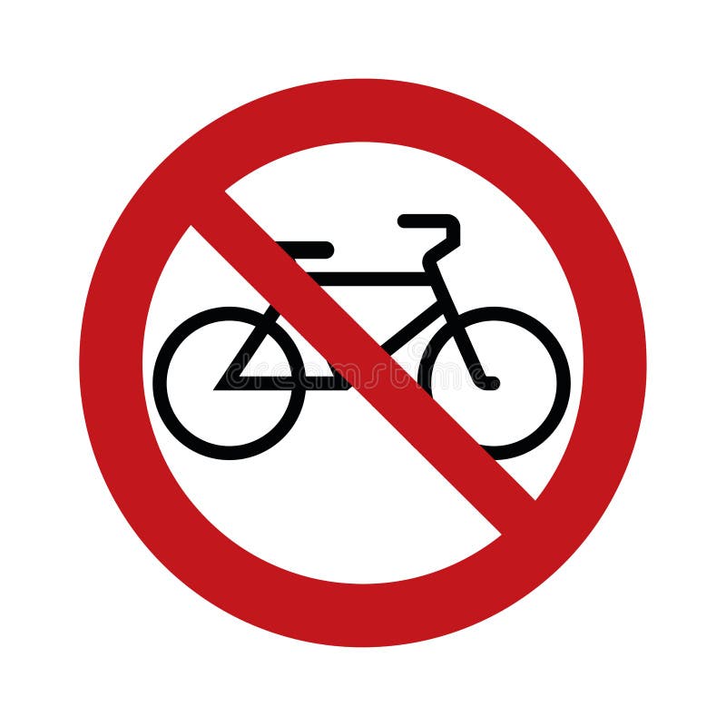 No Cycling Sign Stock Illustrations – 228 No Cycling Sign Stock ...