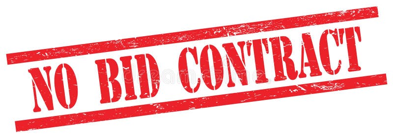 NO BID CONTRACT Text on Red Grungy Rectangle Stamp Stock Illustration ...