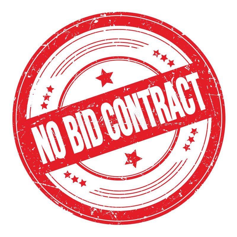 NO BID CONTRACT Text on Red Round Grungy Stamp Stock Illustration ...