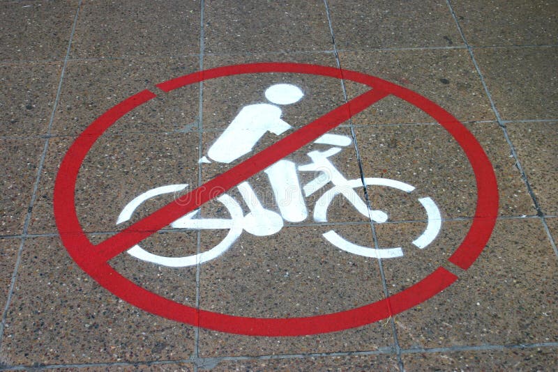 No Bike Riding stock photo. Image of prohibited, sign, white - 132344