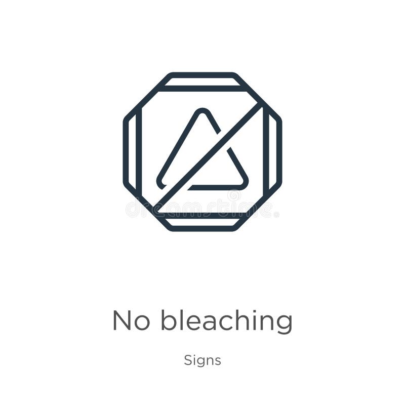 No Bleaching Outline Vector Icon. Thin Line Black No Bleaching Icon, Flat Vector Simple Element ...