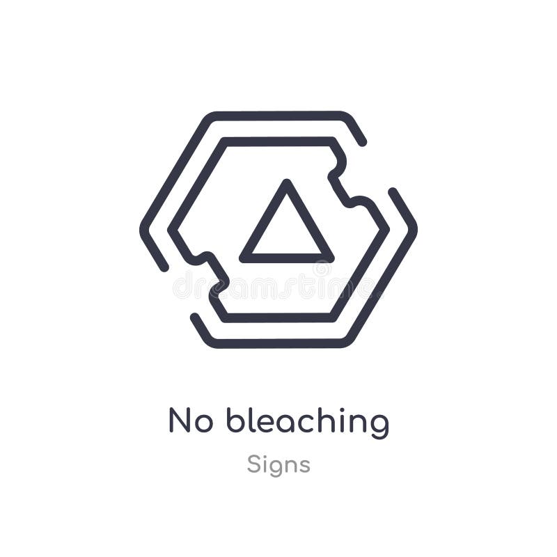 No Bleaching Outline Icon. Isolated Line Vector Illustration from Signs ...