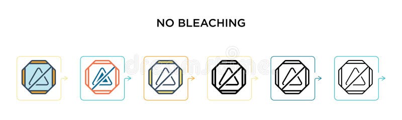 No Bleaching Vector Icon in 6 Different Modern Styles. Black, Two ...