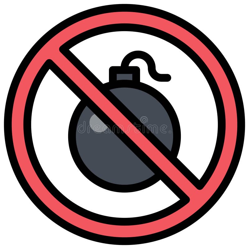 No Bomb Icon, Protest Related Vector Stock Vector - Illustration of ...