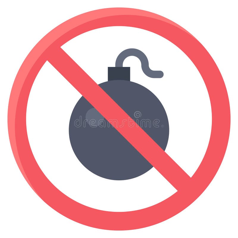 No Bomb Icon, Protest Related Vector Stock Vector - Illustration of ...