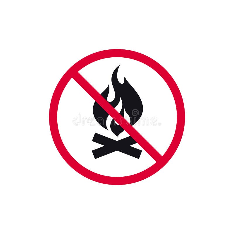 No Bonfire Prohibited Sign, No Fire Forbidden Modern Round Sticker ...
