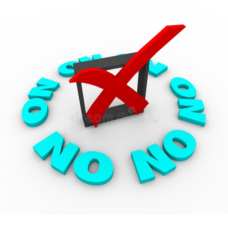 No - Box Marked in Survey stock illustration. Illustration of icon ...