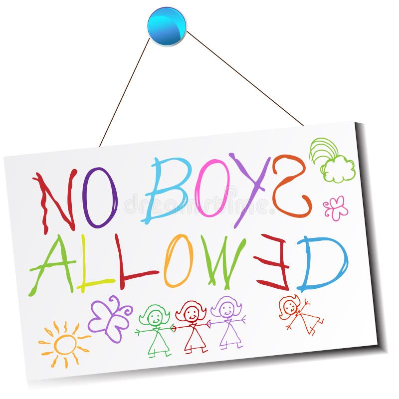 No Boys Allowed Sign stock vector. Illustration of clip - 22065387