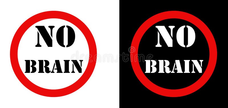 No Brain Sign Stock Illustrations – 693 No Brain Sign Stock ...