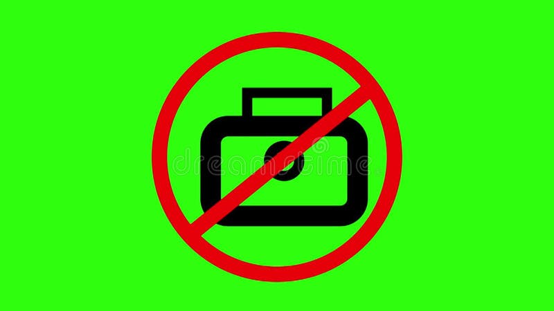 No Briefcase Allowed Animated Symbol for Workplace Restrictions or ...