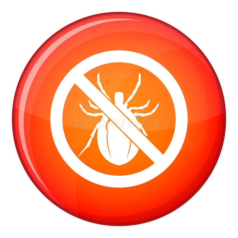 No Bug Sign Icon, Flat Style Stock Vector - Illustration of insecticide ...