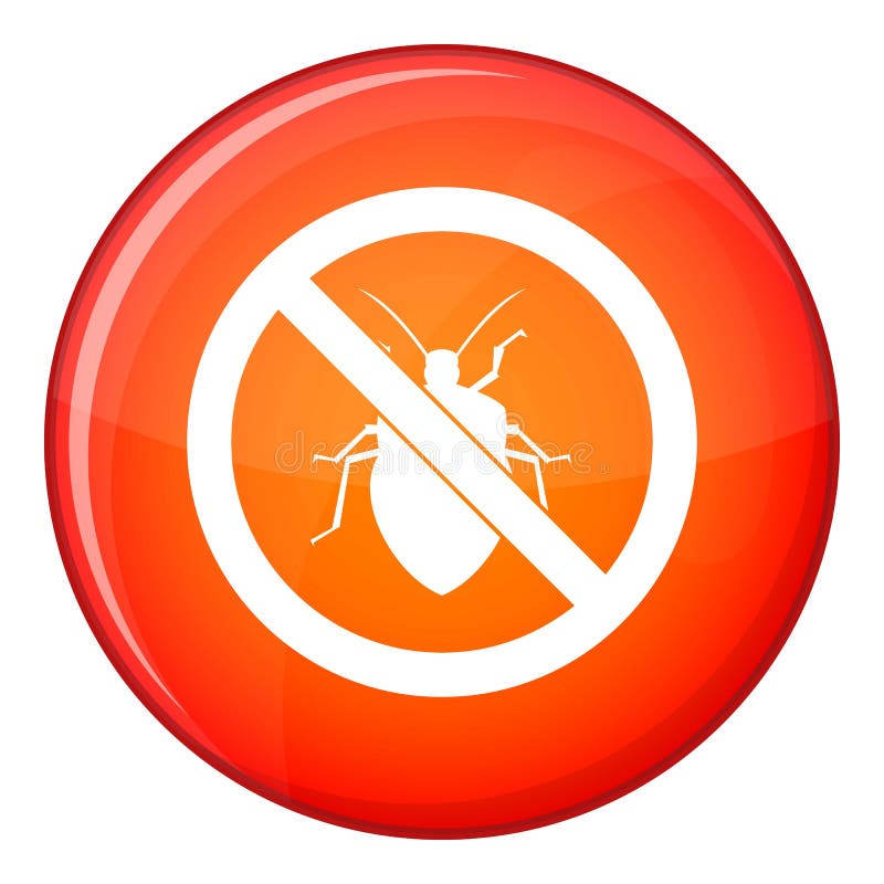 No Bug Sign Icon, Flat Style Stock Vector - Illustration of fear ...