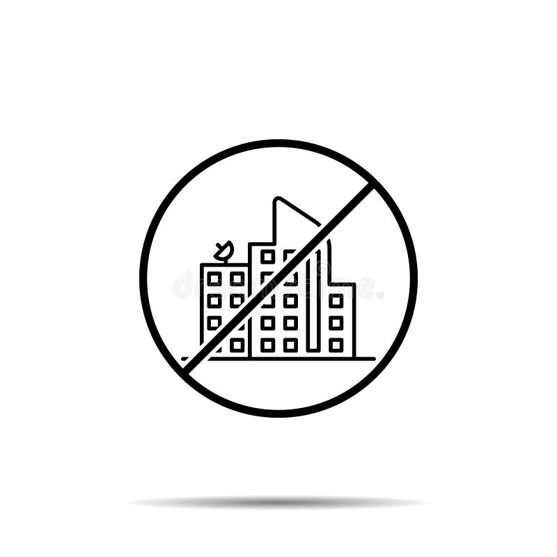 No School, Building Icon. Simple Thin Line, Outline Vector Of Buildings ... No School, Building Icon. Simple Thin Line, Outline Vector Of Buildings ...