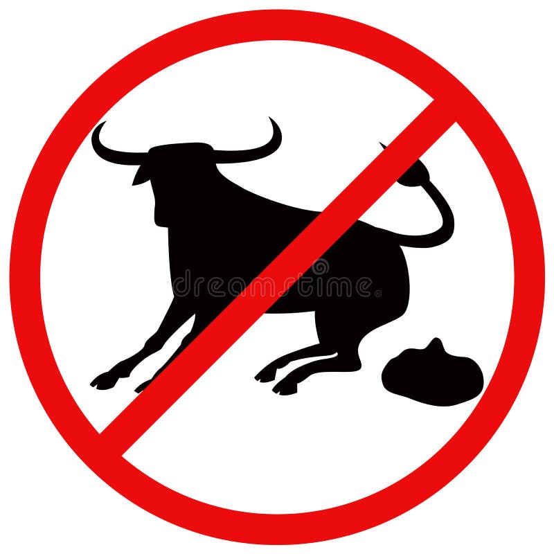 No bull pooping sign stock illustration. Illustration of isolated ...