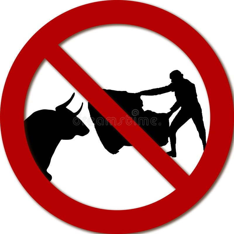 No bullfighting. stock illustration. Illustration of sadistic - 95135982