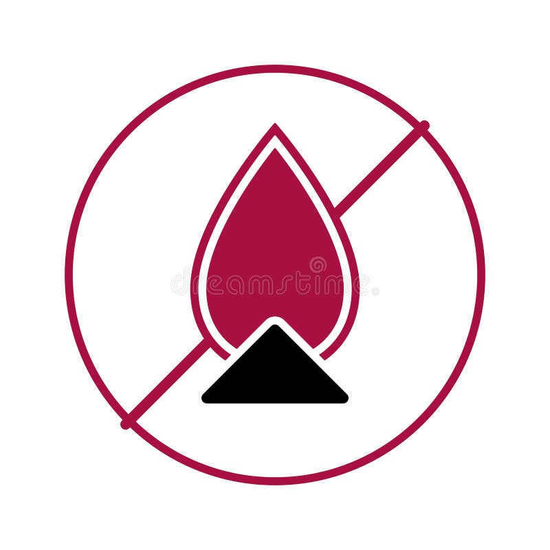 Burning forbidden symbol stock illustration. Illustration of glow ...