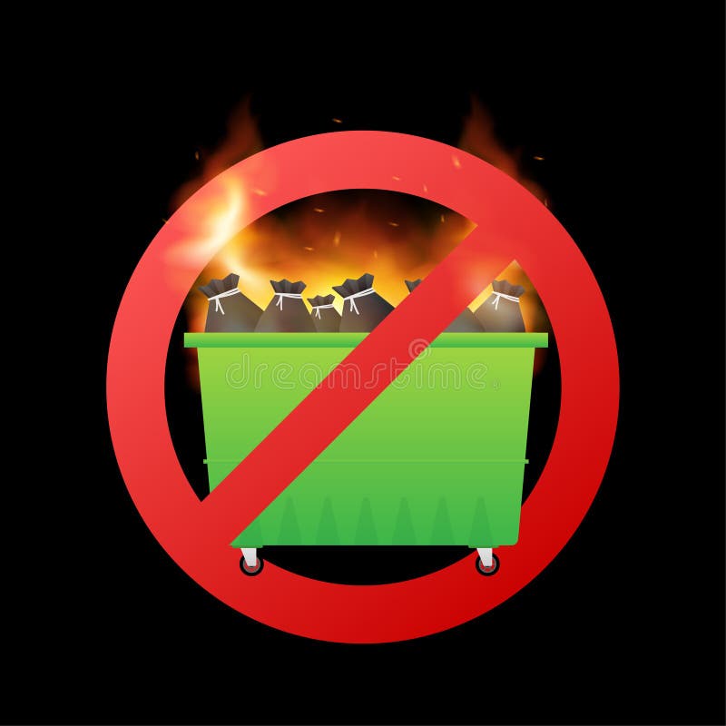 No Burning Garbage. Vector Illustration. Fire Flame. Stock Vector ...