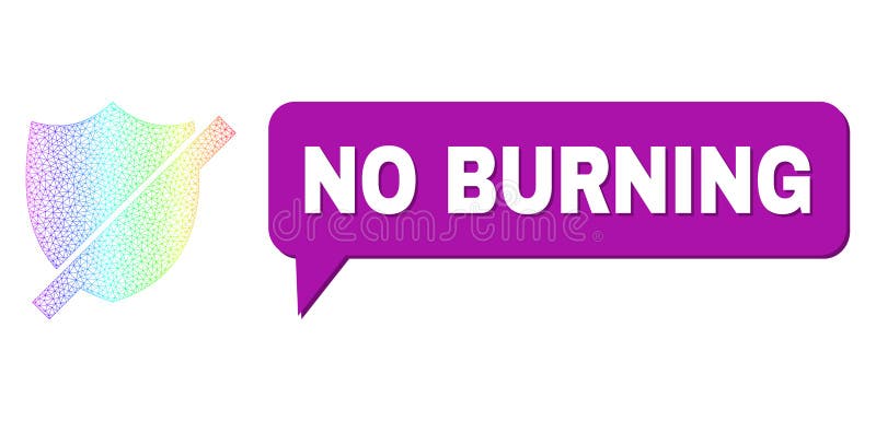 Spectrum Mesh Gradient Stop Shield Icon and No Burning Message Frame ...