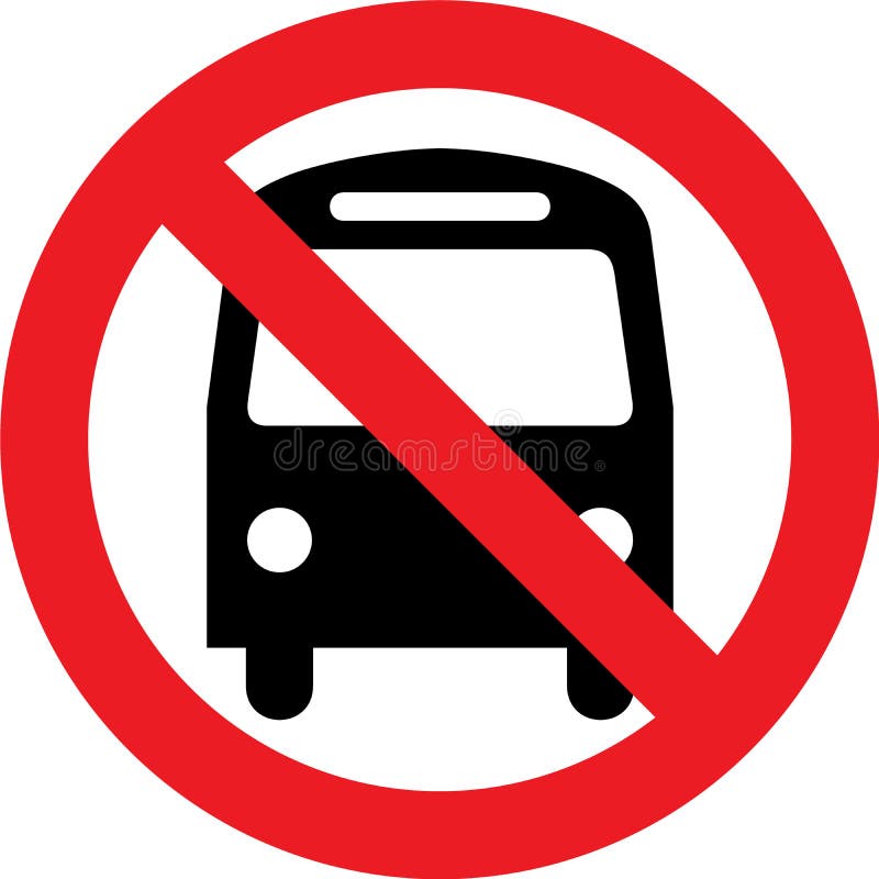 No bus sign stock illustration. Illustration of icon - 86517008