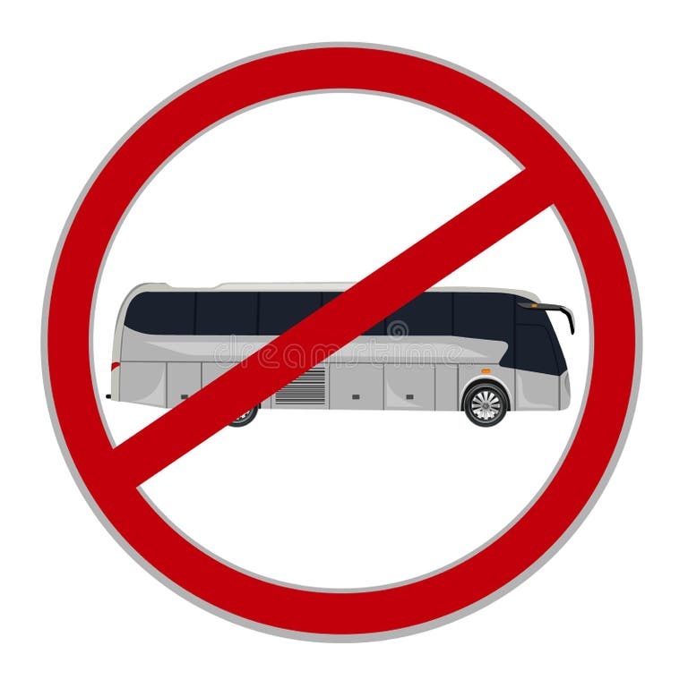 No Bus Sign, Vector Illustration Stock Vector - Illustration of auto ...